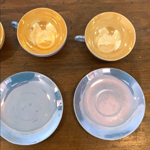 Kitchen | Vintage 8 Piece Japanese Lusterware China Blue | Poshmark
